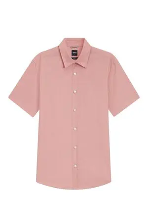 BOSS Slim-fit Shirt In Stretch Linen - Light Pink