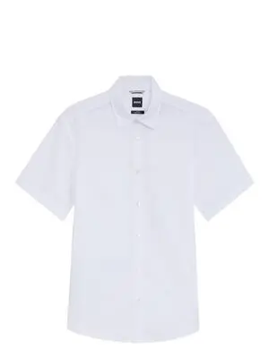 BOSS Slim-fit Shirt In Stretch Linen - White
