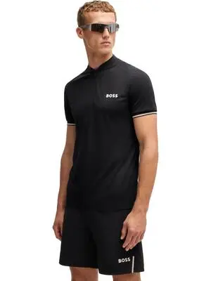 BOSS Active Slim-fit Polo Shirt Black