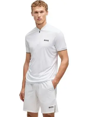 BOSS Active Slim-fit Polo Shirt White