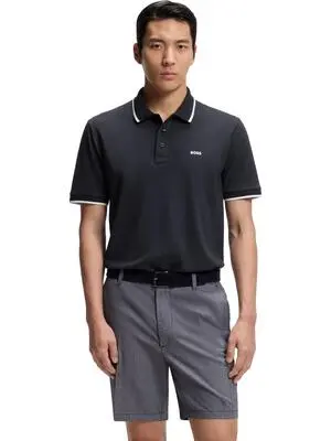 BOSS Cotton-piqué Polo Shirt With Contrast Tipping - Dark Blue