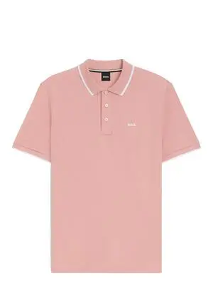 BOSS Cotton-piqué Polo Shirt With Contrast Tipping - Light Pink