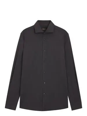 BOSS Slim-fit Shirt In Italian-made Cotton - Grey