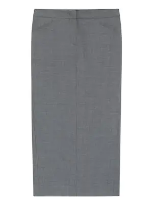 BOSS Pencil Skirt In Virgin Wool - Dark Grey