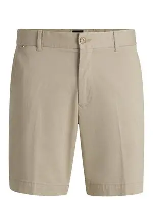 BOSS Slim-Fit Micro-Patterned Shorts Light Beige