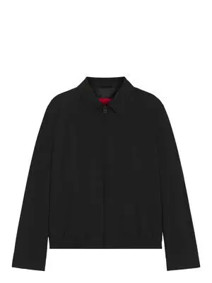 Hugo Slim-fit Wool-blend Poplin Jacket - Black