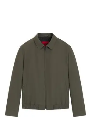 Hugo Slim-fit Wool-blend Poplin Jacket - Light Green