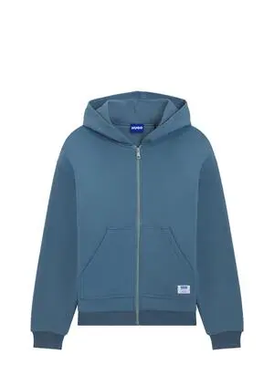 Hugo Cotton-blend Zip-up Hoodie - Light Blue