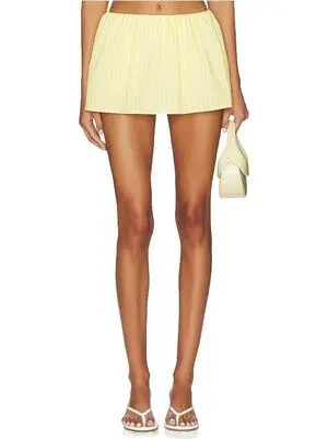 Solid & Striped The Brinley Skirt - Lemon Drop & Brule Stripe