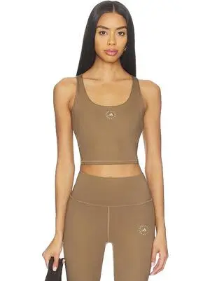 Adidas By Stella McCartney True Strength Yoga Crop Top - Brown Moss