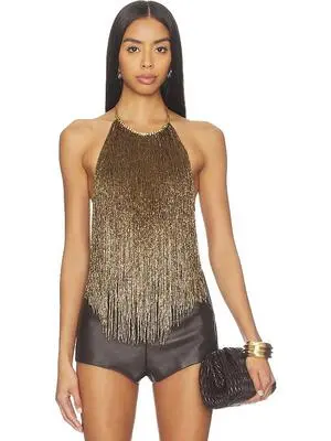 Retrofete Sable Fringe Top - Bronze & Gold