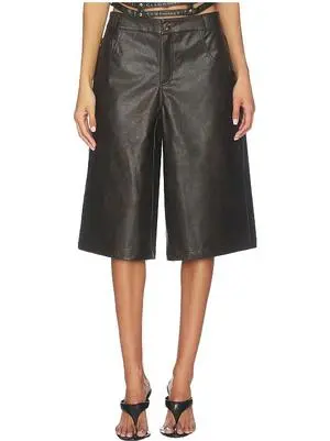 Superdown Faux Leather Short - Black