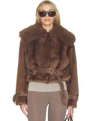 DUCIE Aurora Goat Fur Coat - Coco