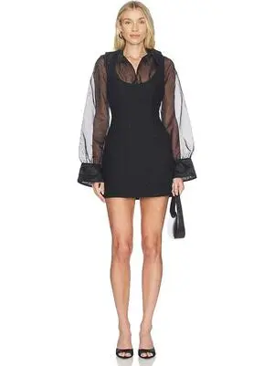 LOVERS AND FRIENDS Ines Tweed Mini Dress - Black Tweed