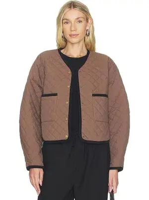 LOVERS AND FRIENDS Lara Corduroy-trimmed Quilted Jacket - Chocolate Brown