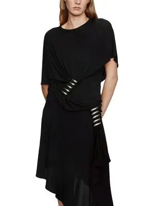 Christopher Esber Coiled Jersey Tee With Metal Embellishments - Black