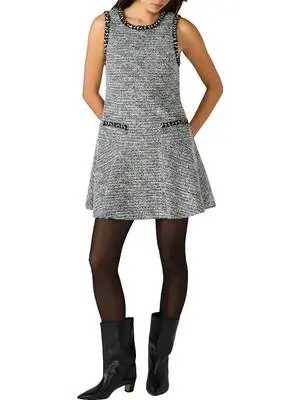 Steve Madden Karenna Tweed A-line Dress - Black/white