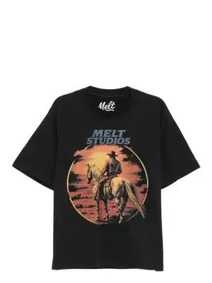MELT Round-neck Printed T-shirt - Black