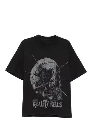 WARMAN Graphic Raw-cut T-shirt - Black