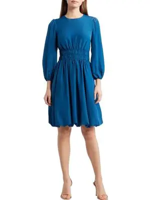 Eliza J Fit & Flare Crepe Dress - Teal