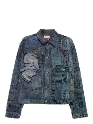 KAFENEO BY TBF Patchwork Jacket - Blue