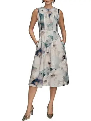 Donna Karan New York Floral Fit & Flare Midi Dress - Laurel Multi