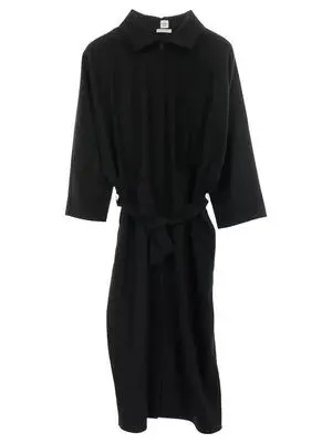 Hermès 2010s Shirt-style Wool Dress - Black
