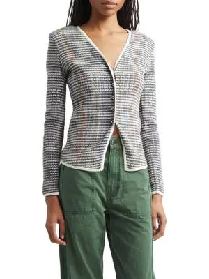 Veronica Beard Nadialine Knit Jacket - Dark Hunter Green Multi