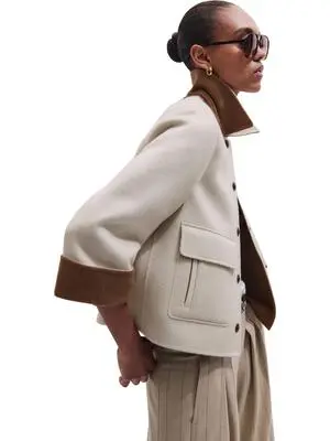 ME+EM Swing Jacket - Ivory/camel
