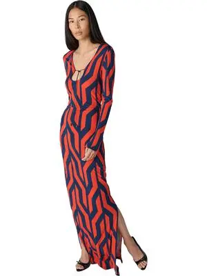 Diane Von Furstenberg Zaria Maxi Dress - Giant Why Not Red Clay