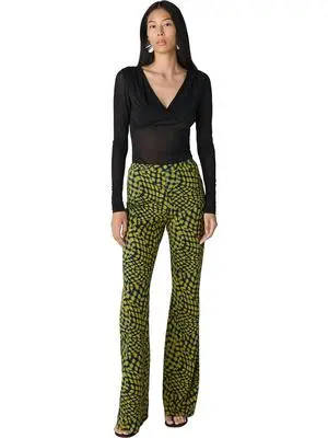 Diane Von Furstenberg Brooklyn Pants - Mini Floating Plaid Ecru