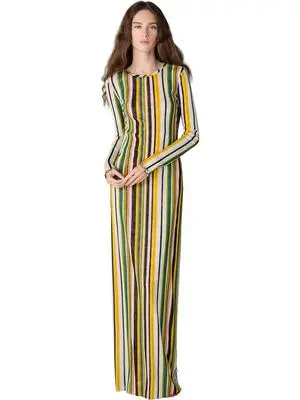 Diane Von Furstenberg Arabella Reversible Maxi Dress - Paisley Rhapsody Sorbet And Newport Stripe Multi