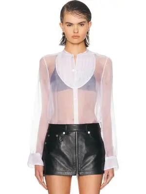 R13 R13 Pleated Silk Tuxedo Shirt