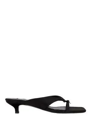 TOTEME Bow Satin Sandals - Black
