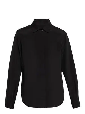 Lafayette 148 New York Pleated Button-down Shirt - Black