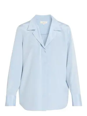 Lafayette 148 New York Pleated Button-down Shirt - Cloud