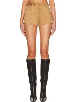 Norma Kamali High Waist Short - Camel