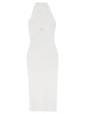 Balmain Crochet-knit Halterneck Midi Dress - White
