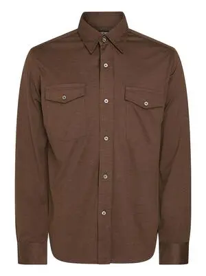 TOM FORD Silk And Cottonblend Jersey Shirt - Brown