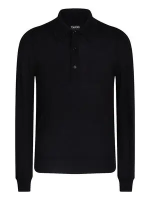 TOM FORD Cashmere And Silkblend Polo Sweater - Black