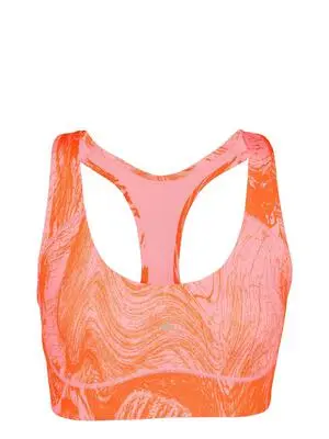 Adidas By Stella McCartney Printed Stretch Sports Bra - Bright Orange