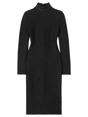 TOM FORD Ribbed Cotton-blend Midi Dress - Black