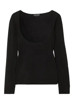 TOM FORD Cashmere And Silk-blend Knit Top - Black