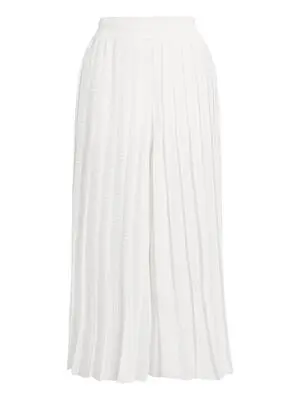 Balmain Pleated Jacquard-knit Culottes - White