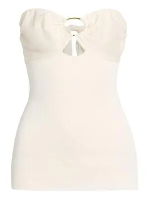 TOM FORD Strapless Embellished Stretch-knit Top - Ecru
