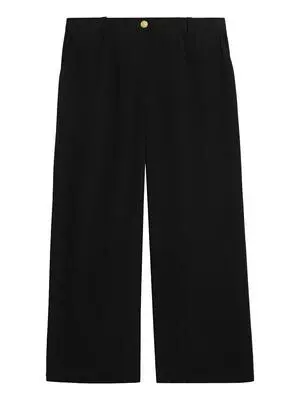 Balmain Crepe Wide-leg Pants - Black