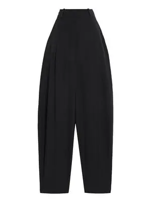 Balmain Grain De Poudre Wool Tapered Pants - Black