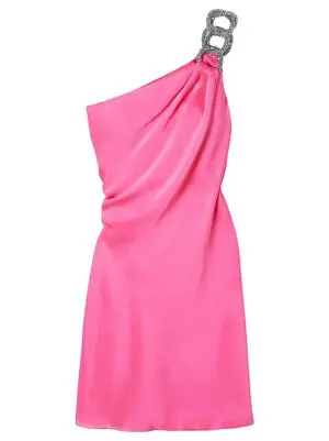 Stella McCartney STELLA MCCARTNEY Falabella One-Shoulder Mini Dress Bubblegum