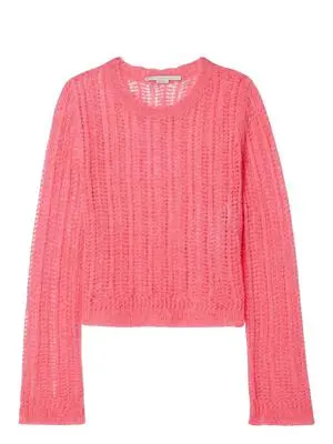 Stella McCartney Open-knit Alpaca-blend Sweater - Bubblegum