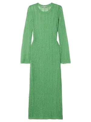 STELLA MCCARTNEY Open-Knit Alpaca-Blend Midi Dress